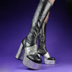 Vintage 1970s Glitter Disco Ball Platform Boots – 70sstacks